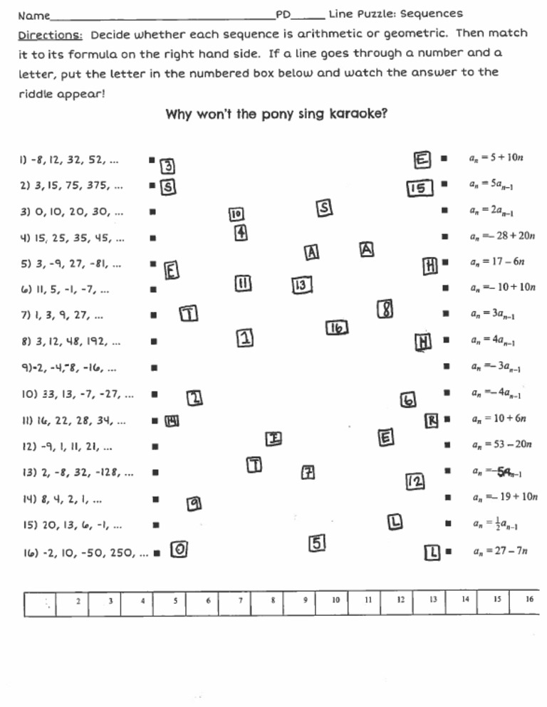 Sequences Matching Activity | PDF