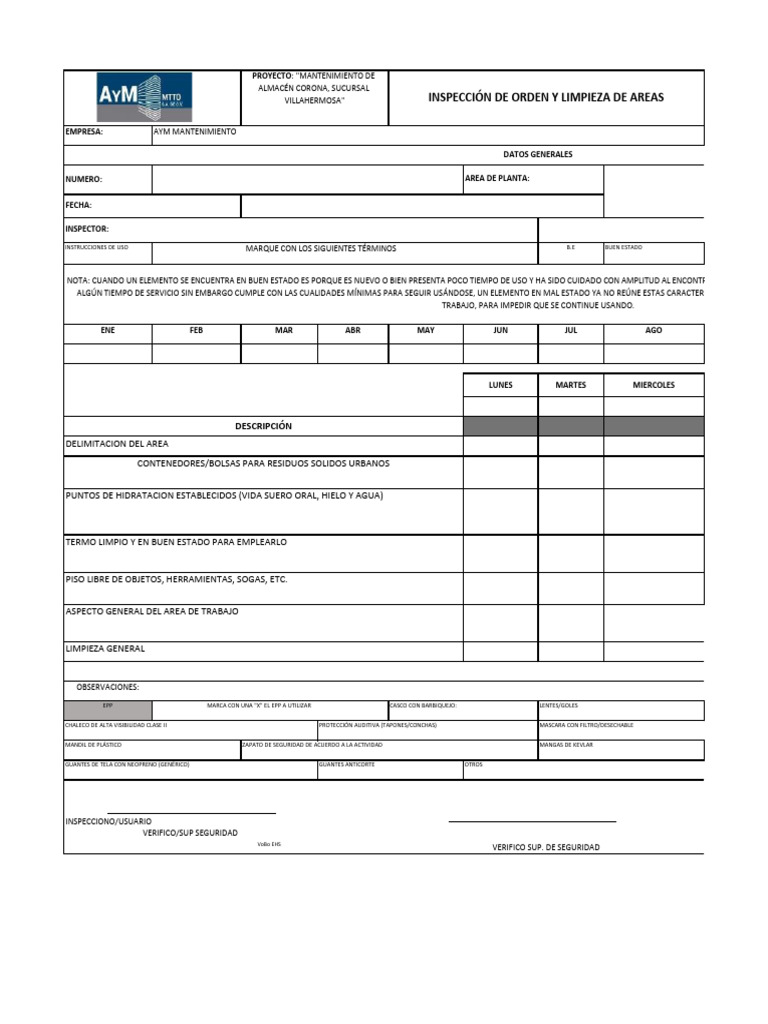 Inspección de Seguridad y EPP 2025 | PDF