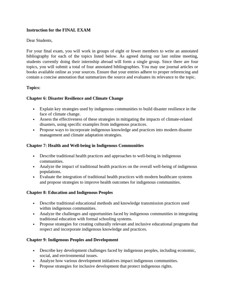 Instruction For The FINAL EXAM For GEE 13 | PDF | Citation | Climate Resilience