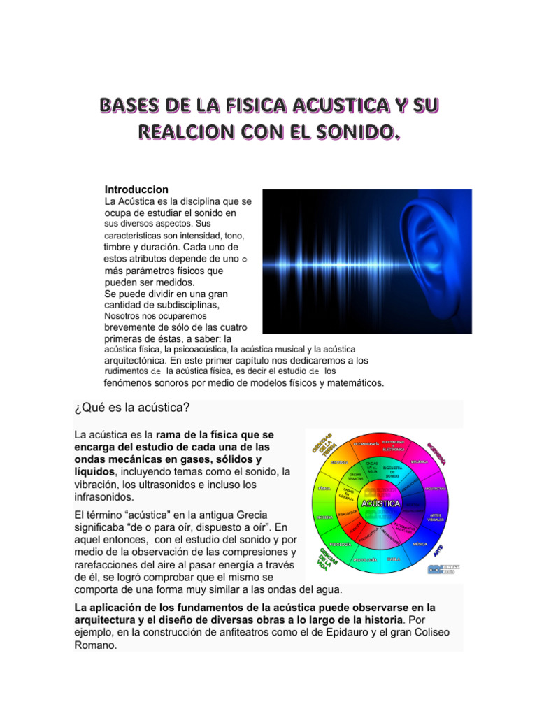Introducción a la Física Acústica | PDF | Sonido | Acústica