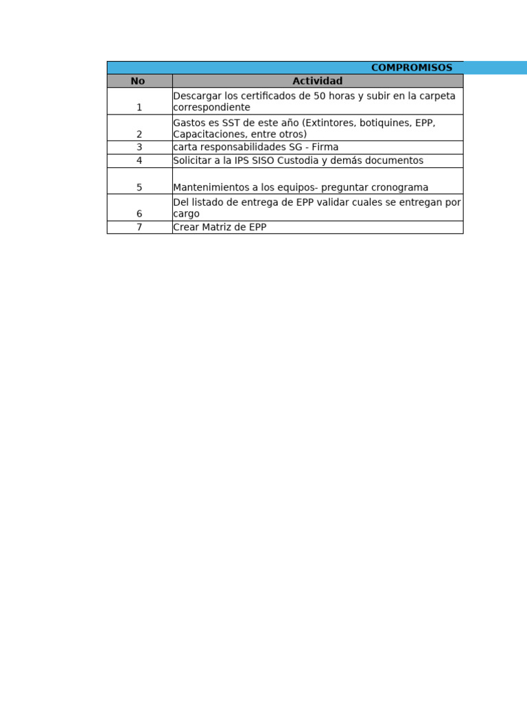 Compromisos y Actividades de SST 2024 | PDF