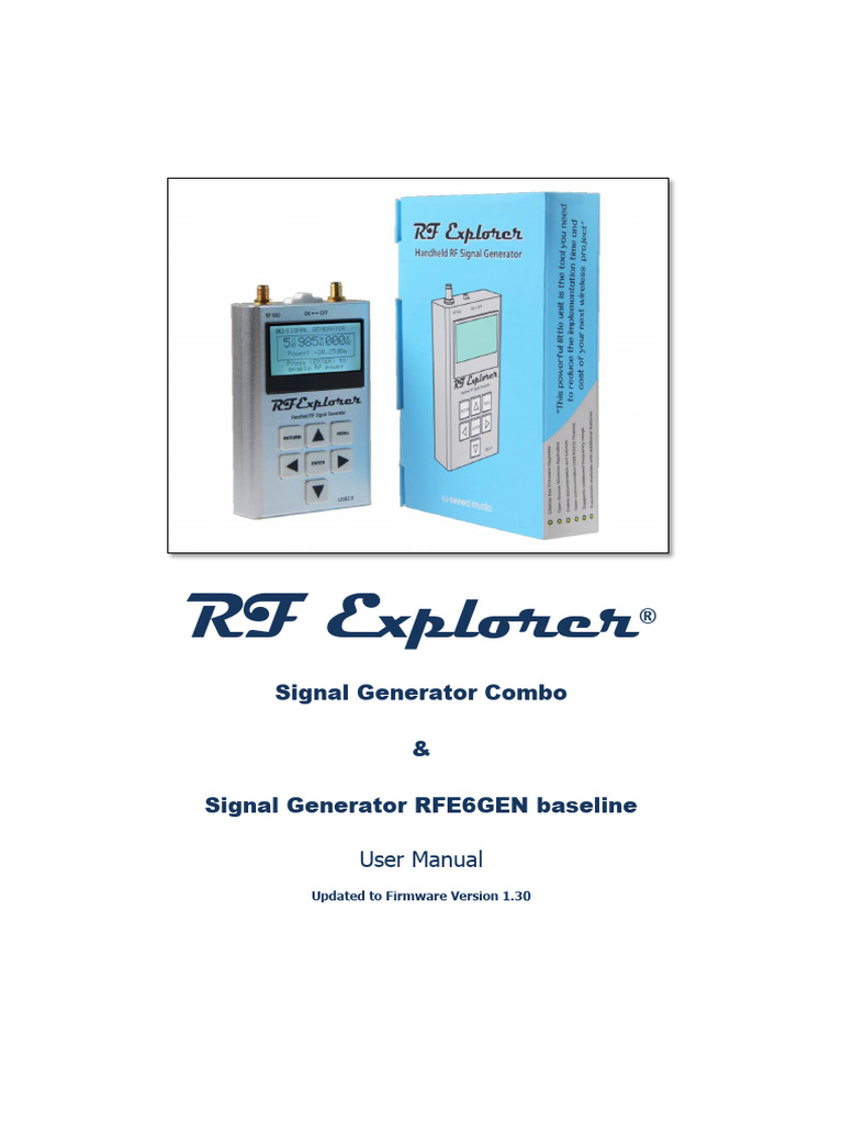RF Explorer Signal Generator User Manual | PDF | Radio Technology | Electronic Engineering