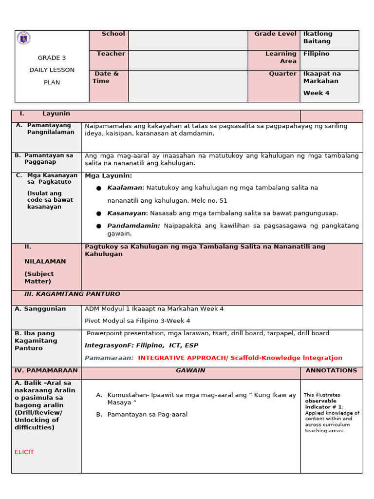 Cot Filipino 3 q4 w4 | PDF