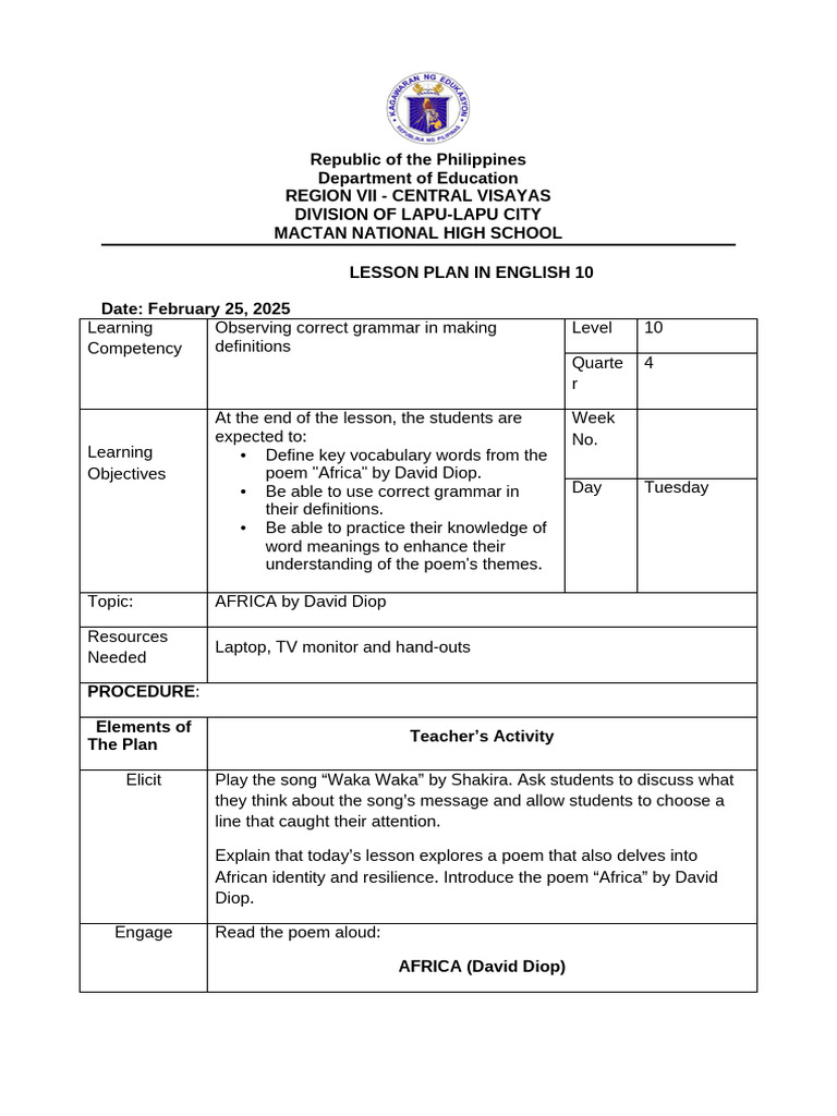 Final Lesson Plan For AFRICA | PDF | Colonialism