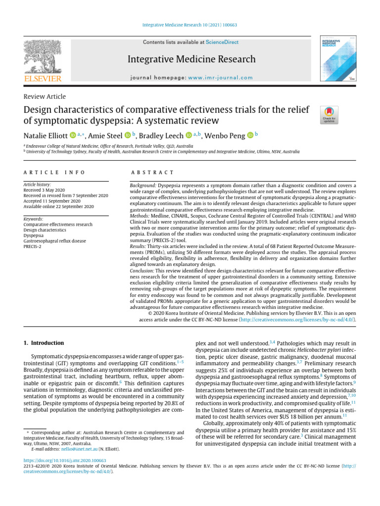 Design Characteristics of Comparative Effectiveness Trials For The ...