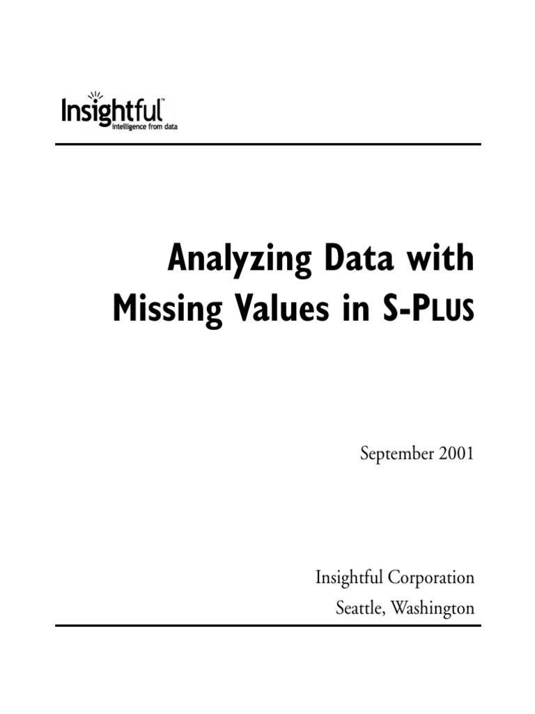 [DM] S-plus Missing Data Analysis Library | PDF | Monte Carlo Method | Statistical Inference