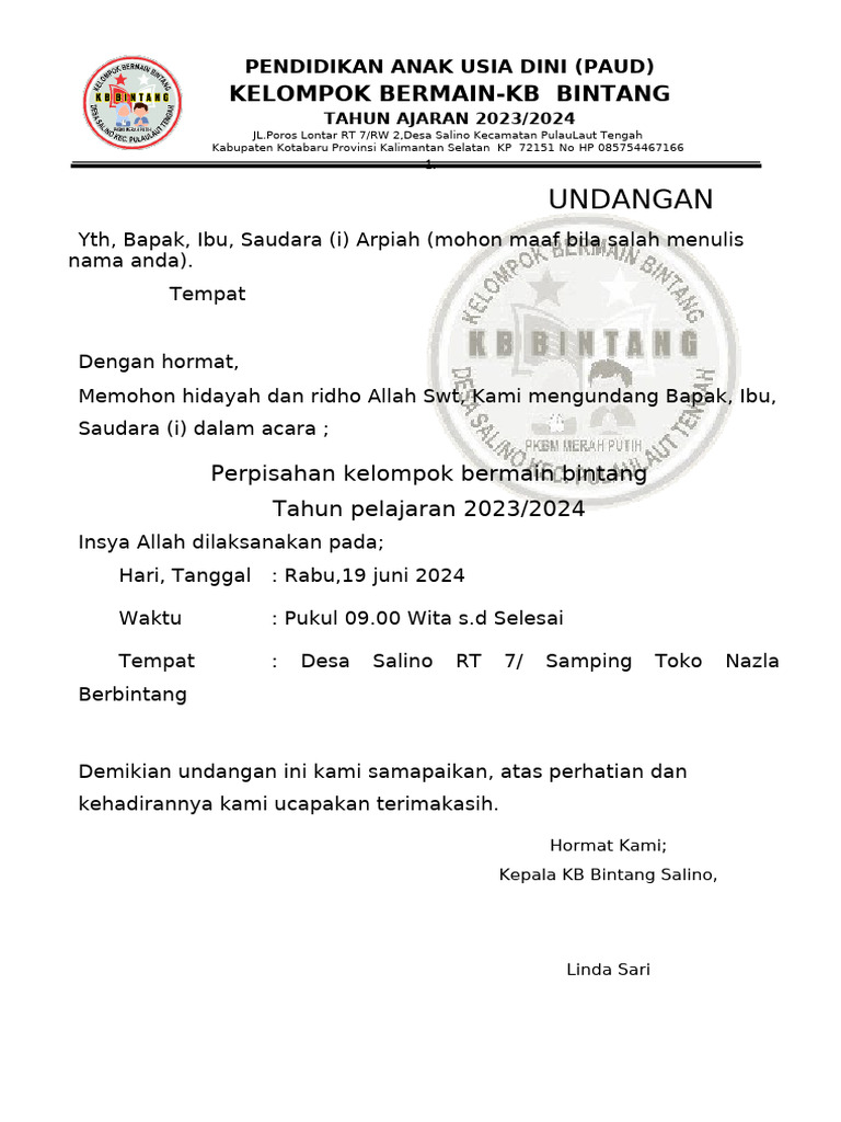Surat KB Bintang | PDF