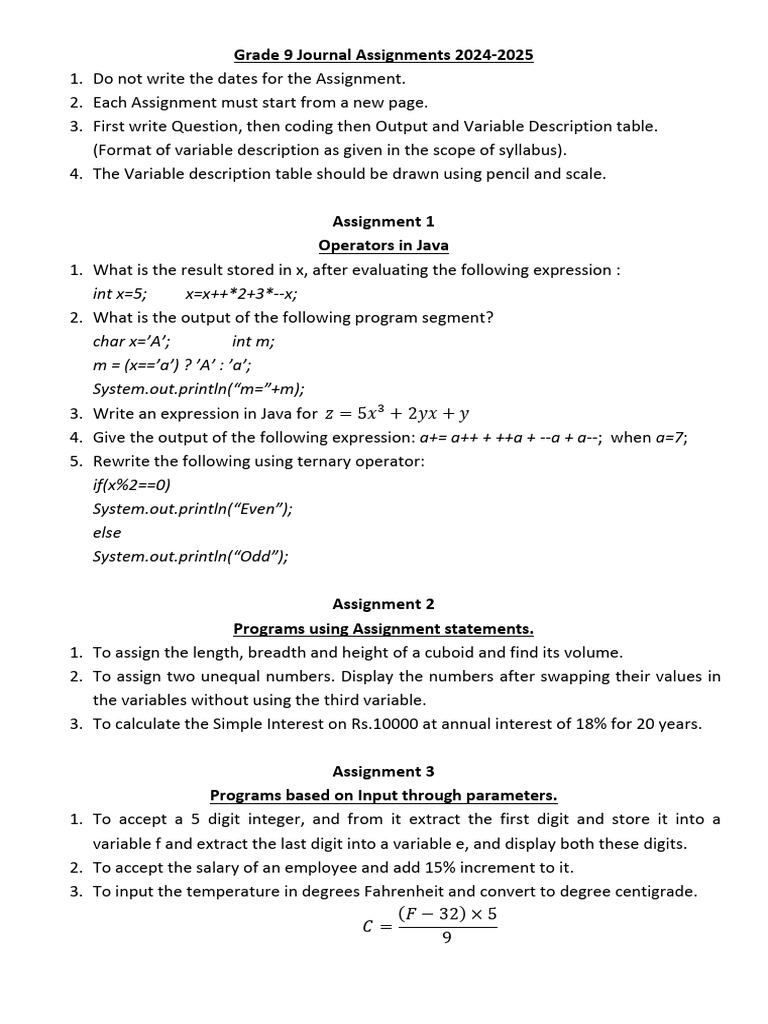 Grade 9 Journal Assignments | PDF | Computer Programming | Software Engineering