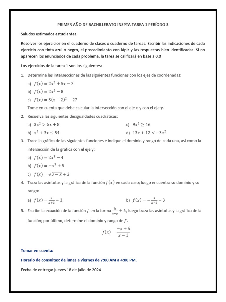 Tarea 1 Período 3 Primer Año 2024 | PDF
