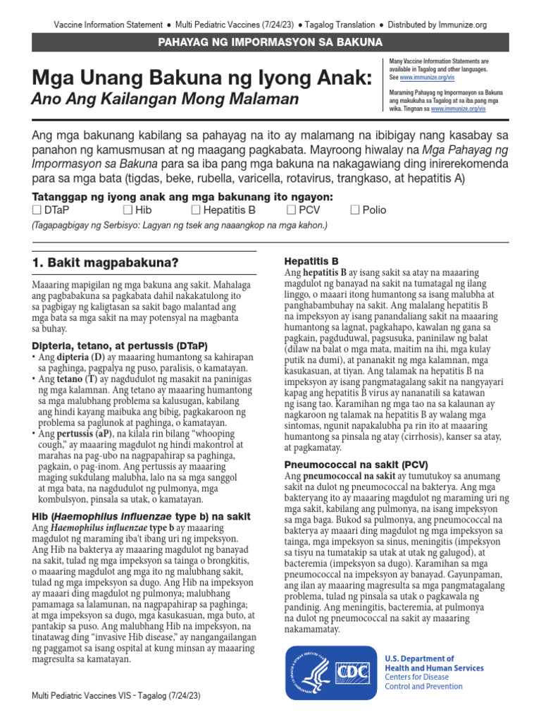 infants bakuna | PDF
