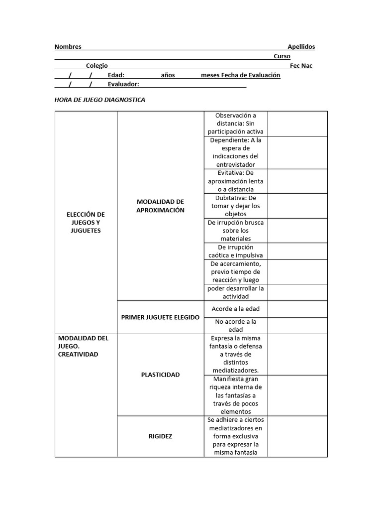 Protocolo Hora de Juego | PDF