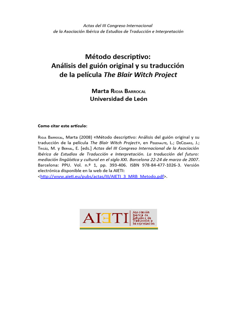 AIETI 3 MRB Metodo | PDF | Traducciones | Comunicación