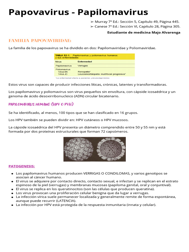 Papovavirus - Papilomavirus | PDF | Virus | Inmunología