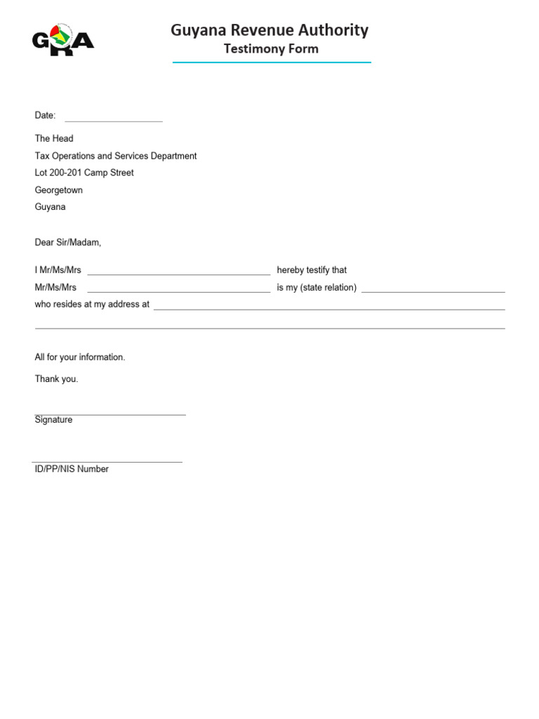 Testimony Form 3 | PDF