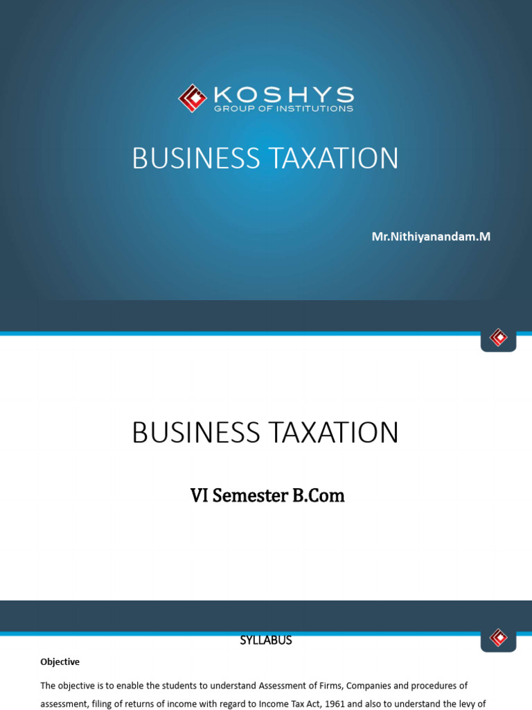 Business Taxation and Customs Duty Overview | PDF | Partnership ...