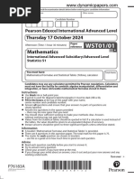 Edexcel A Level Statistics S1 Exam Paper | PDF | Mathematics | Calculator