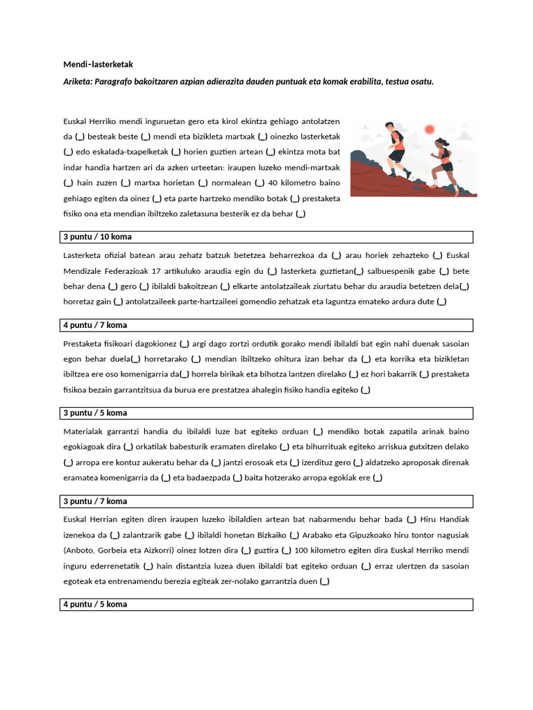 PUNTUAZIOA LANTZEKO ARIKETAK | PDF