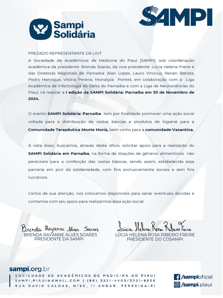 SAMPI Solidária: Apoio para Ação Social | PDF