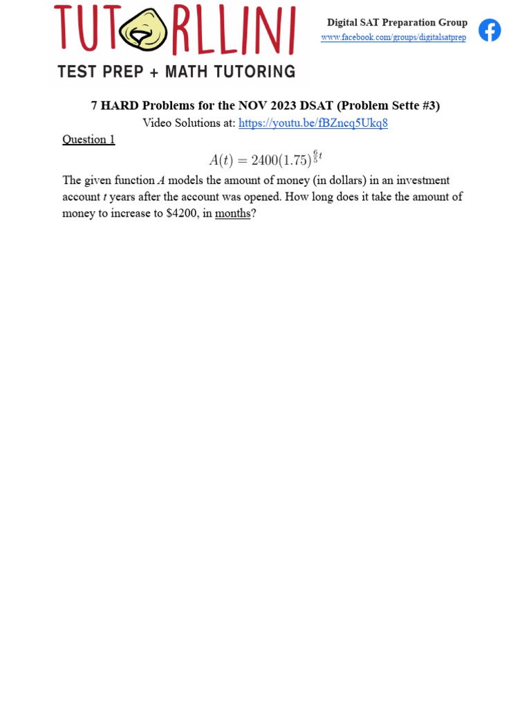 Problem Sette #3 NOV 2023 DSAT | PDF | Elementary Mathematics | Geometry