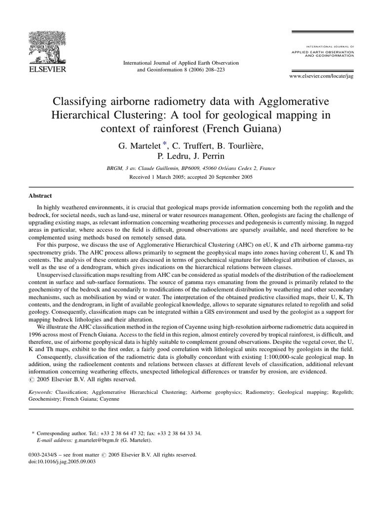 Classifying Airborne Radiometry Data With Agglomerative Hierarchical Clustering - A Tool For ...