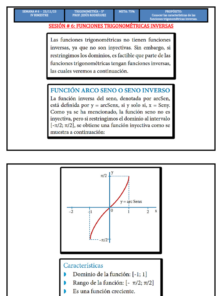 Funciones Trigonometricas Inversas | PDF