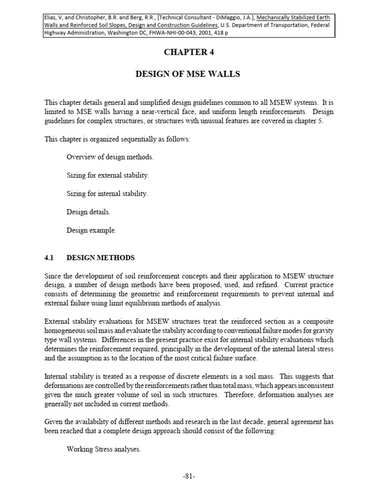 MSE Wall Design Guidelines | PDF | Stress (Mechanics) | Mechanical Engineering