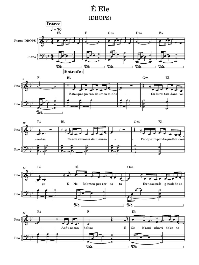 É Ele - Drops - Piano | PDF