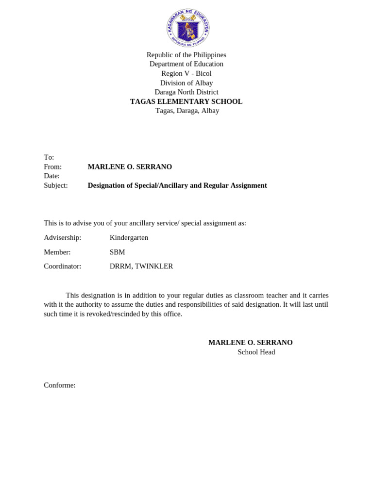 Coordinatorship With Designation SAMPLE | PDF