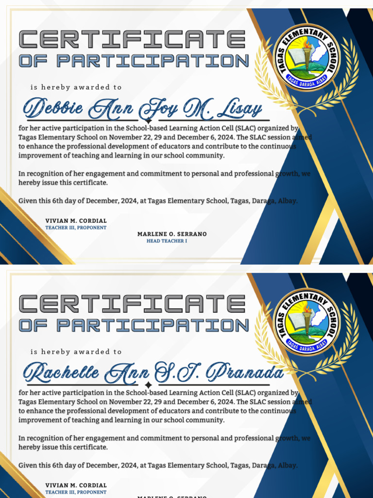 Blue and Gold Modern Recognition Certificate | PDF