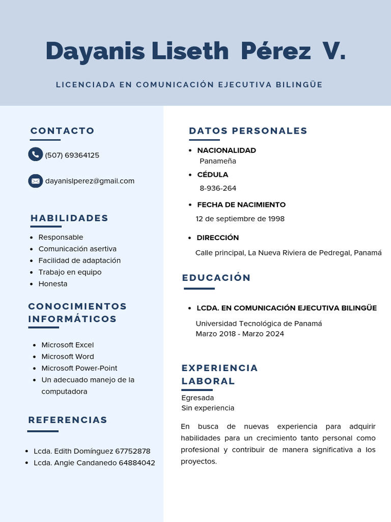 Curriculum Vitae Dayanis Pérez | PDF