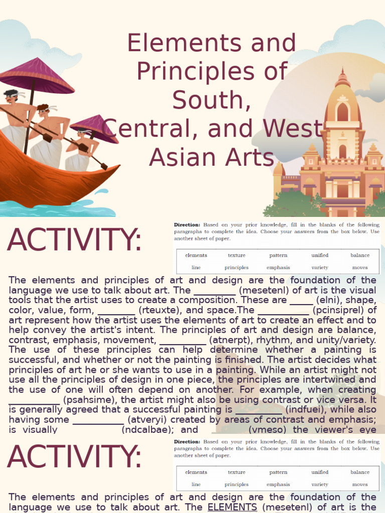 Day-1-q3-Arts of South, Central and West Asia | PDF | Composition ...