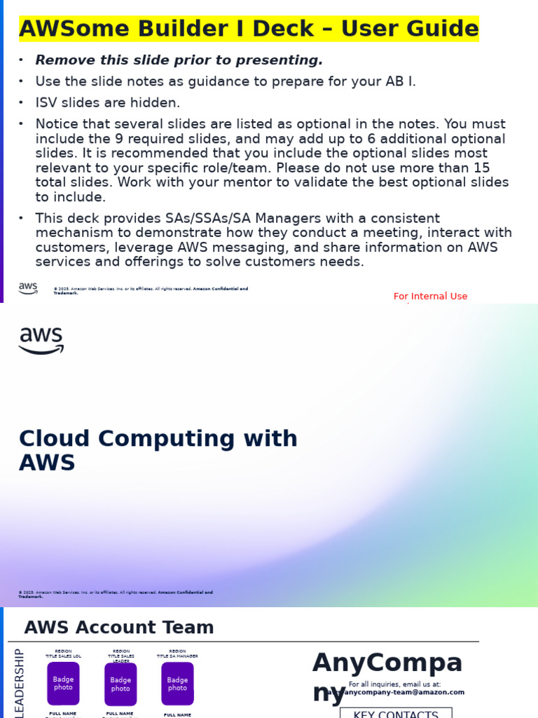 AWSome Builder I Field and Field ISV Deck - English | PDF | Amazon Web ...