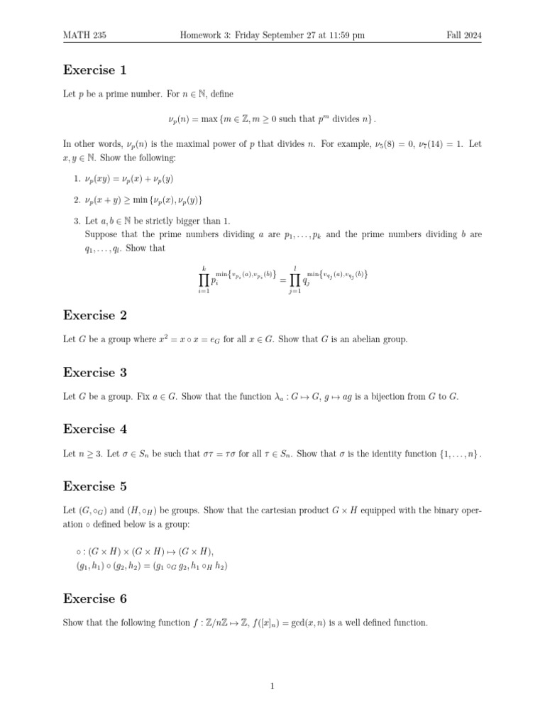 MATH235 Homework3 | PDF