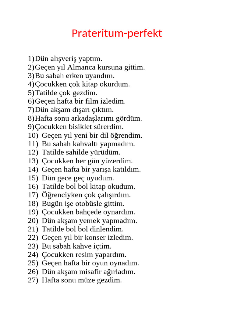 Almanca Çeviri Grammer Konuları - TC | PDF