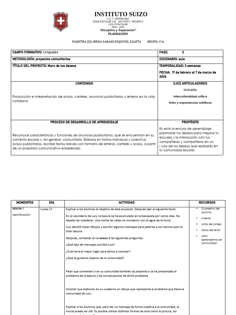 Lengua Jes | PDF | Aprendizaje