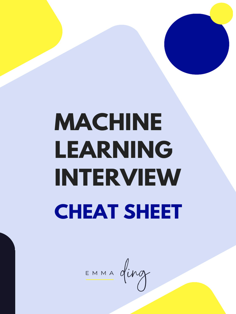 Machine Learning Interview Cheat Sheet | PDF | Regression Analysis ...