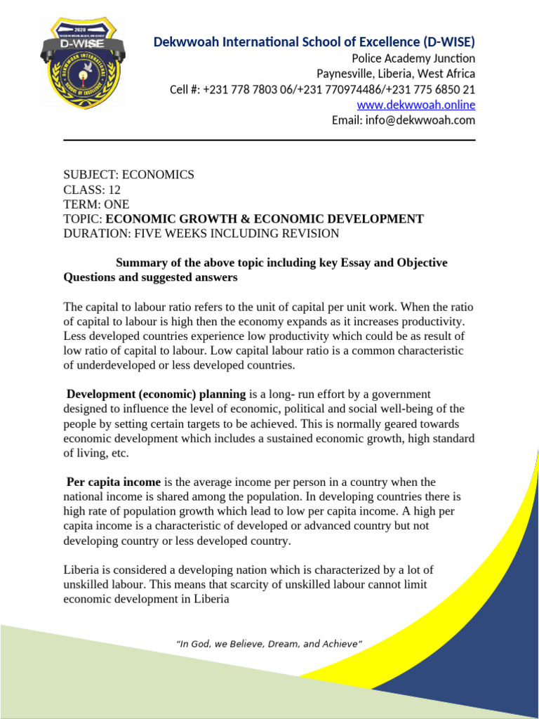 Grade 12 (Economic Growth & Development) | PDF | Cost Of Living ...