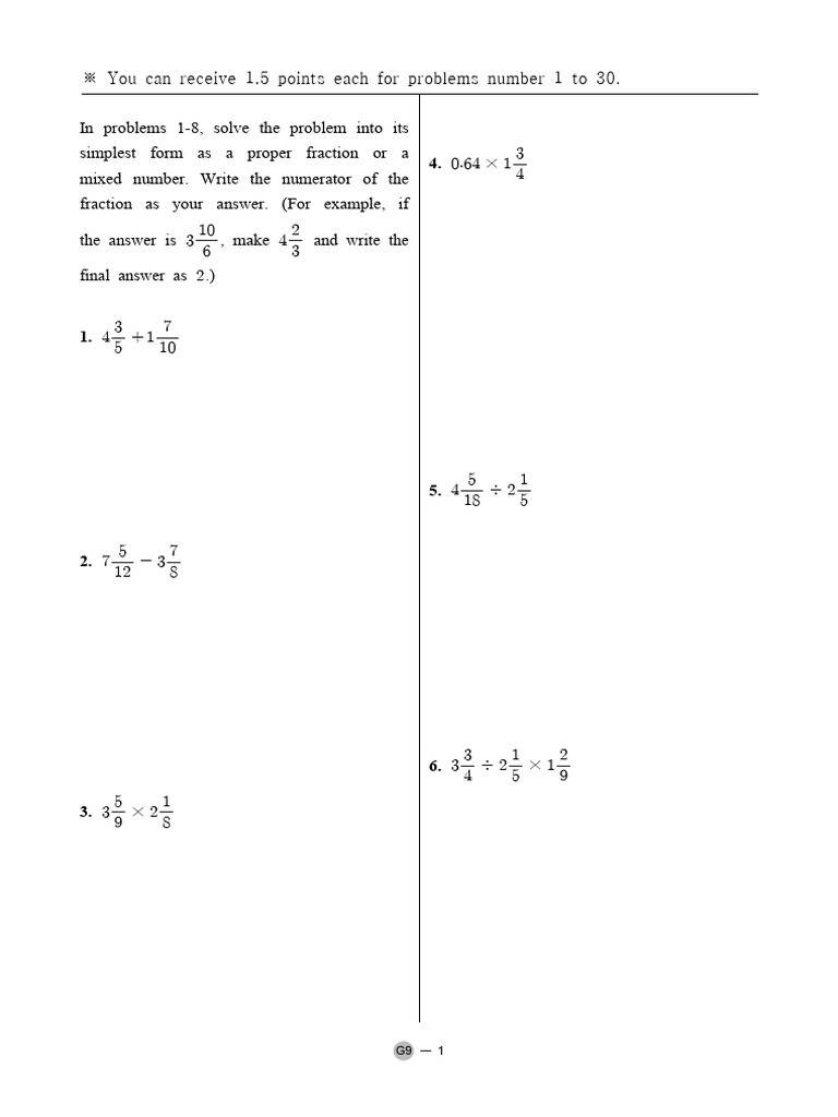 Simplifying Fractions and Mixed Numbers | PDF | Mathematics | Arithmetic