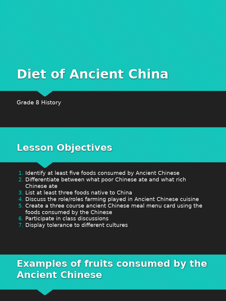Ancient Chinese Diet and Cuisine Overview | PDF | Chinese Cuisine ...
