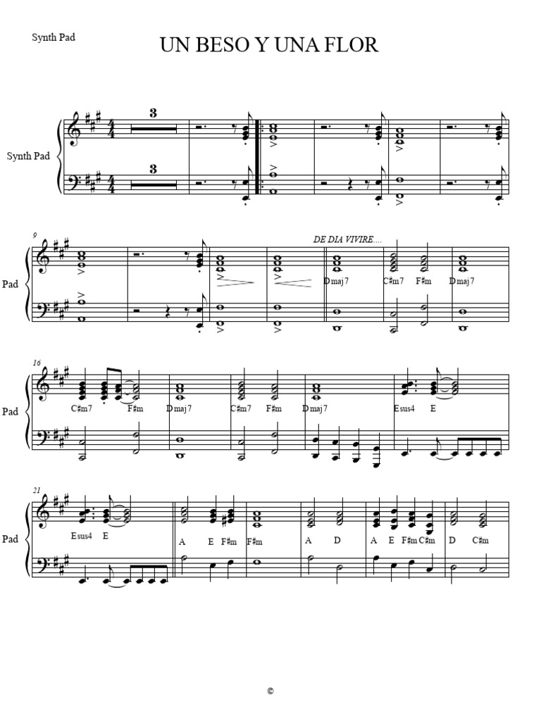 Un Beso y Una Flor - Synth Pad | PDF