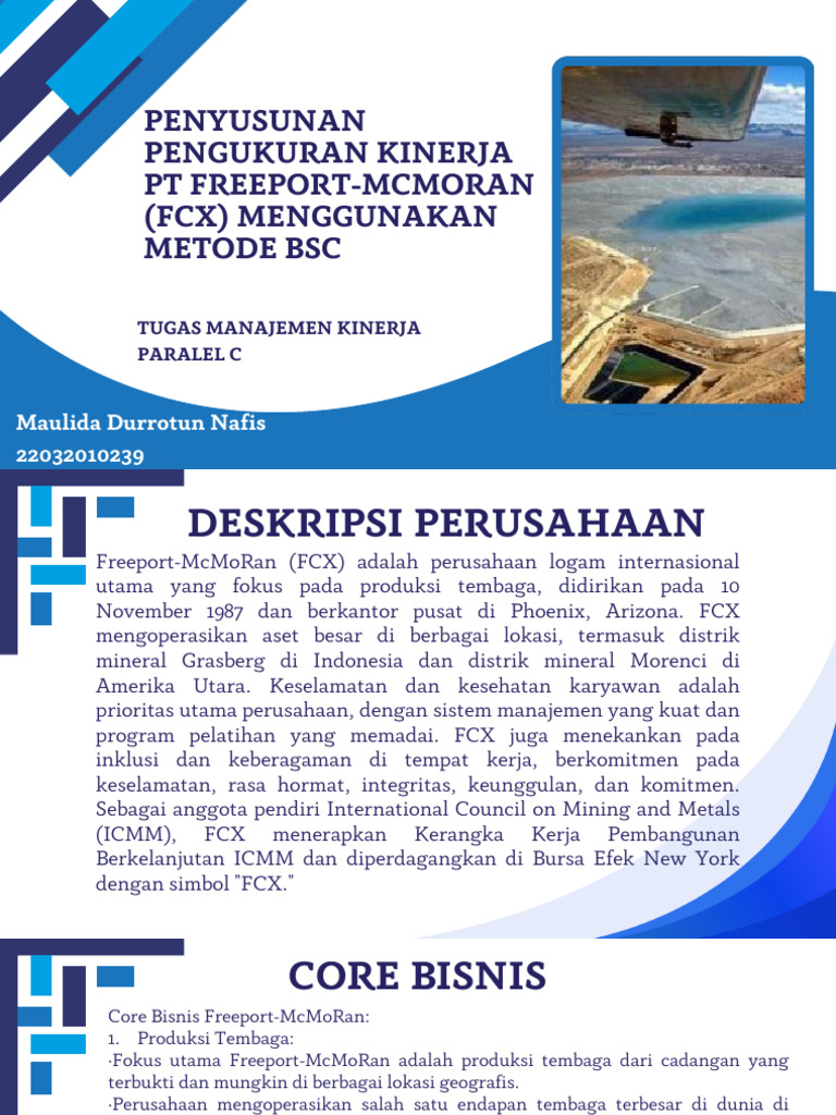 Kinerja PT Freeport-McMoRan dengan BSC | PDF