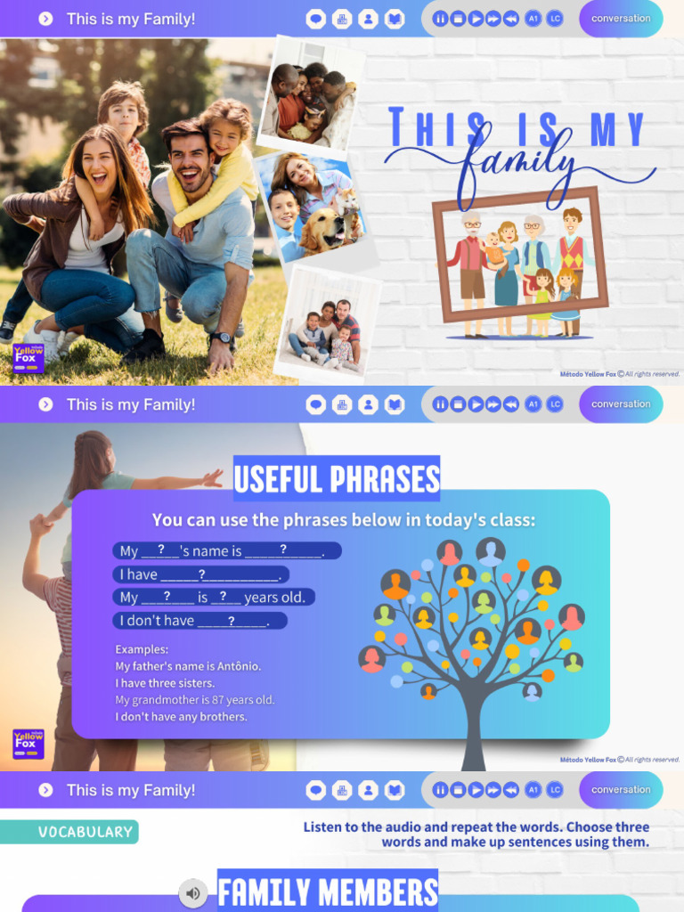 This Is My Family! Lesson Plan A1 - A2 @metodoyellowfox | PDF