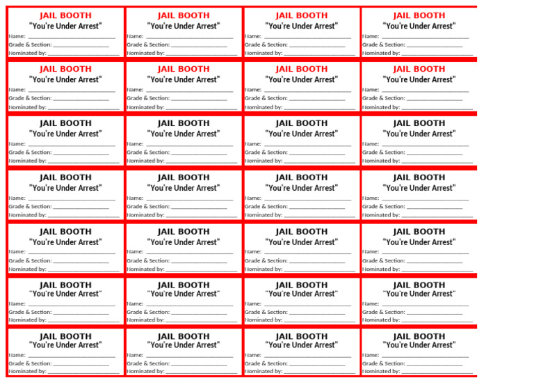 Jail Booth Ticket | PDF