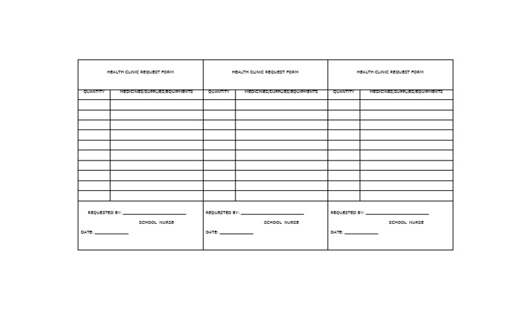Health Clinic Request Form | PDF