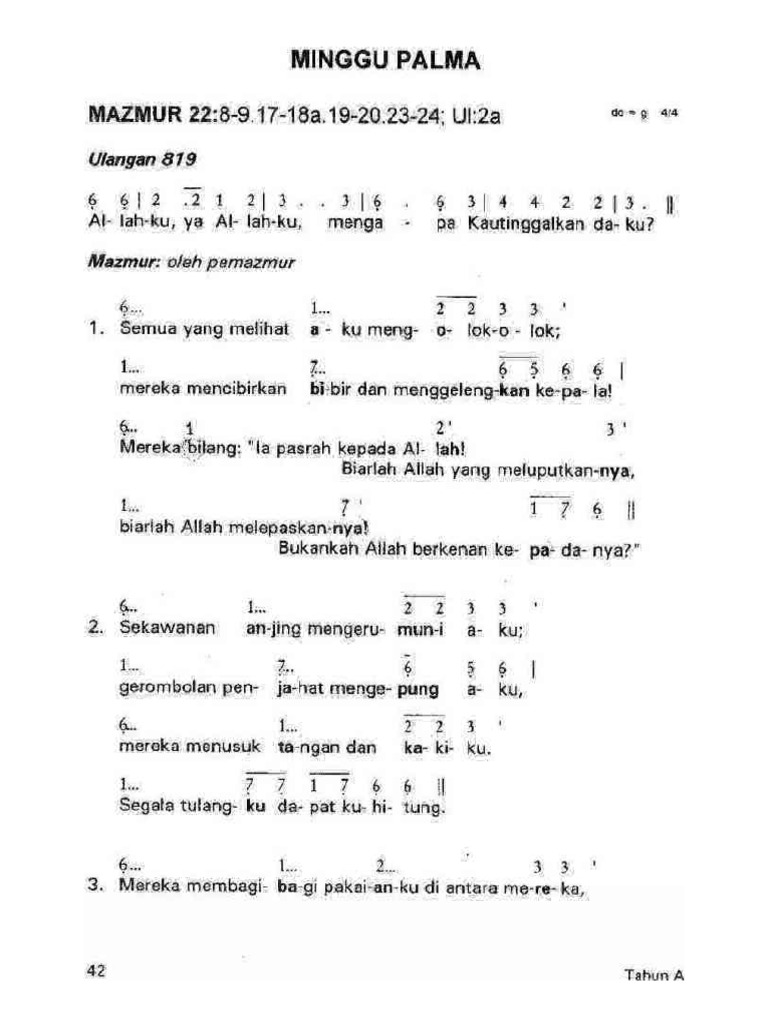 Mazmur Minggu Palma | PDF