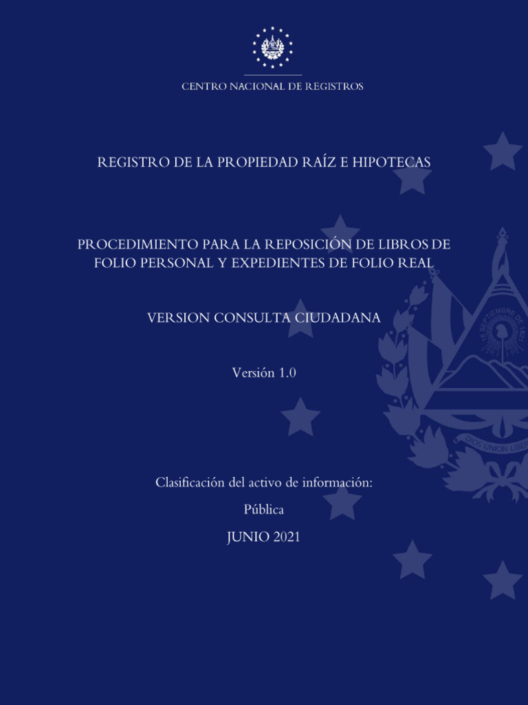 Reposición de Libros de Folio Real y Personal | PDF | Propiedad | Ley ...