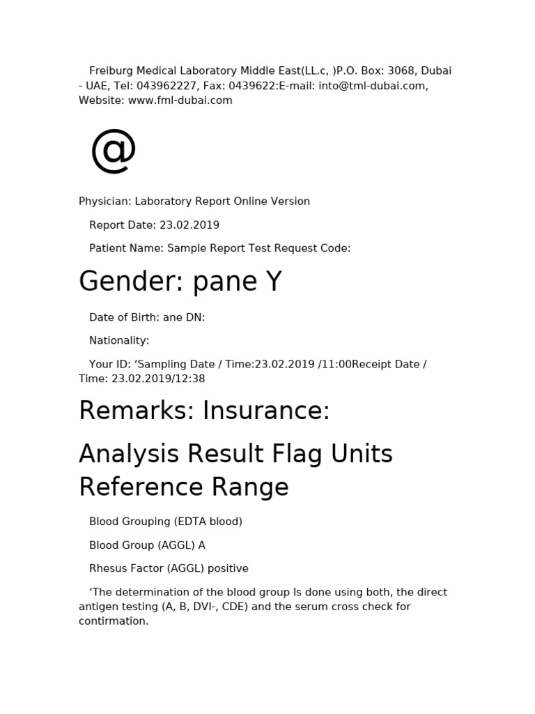 Gender: Pane Y: Remarks: Insurance: Analysis Result Flag Units ...