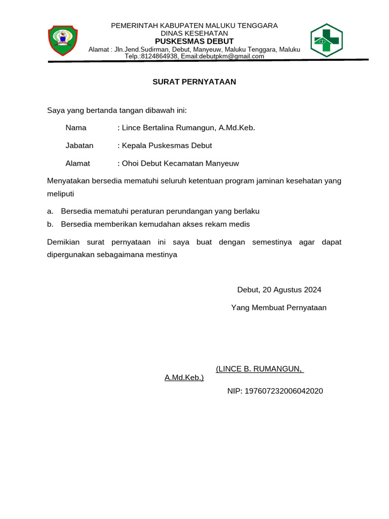 Form Kesediaan Mematuhi Program JKN | PDF