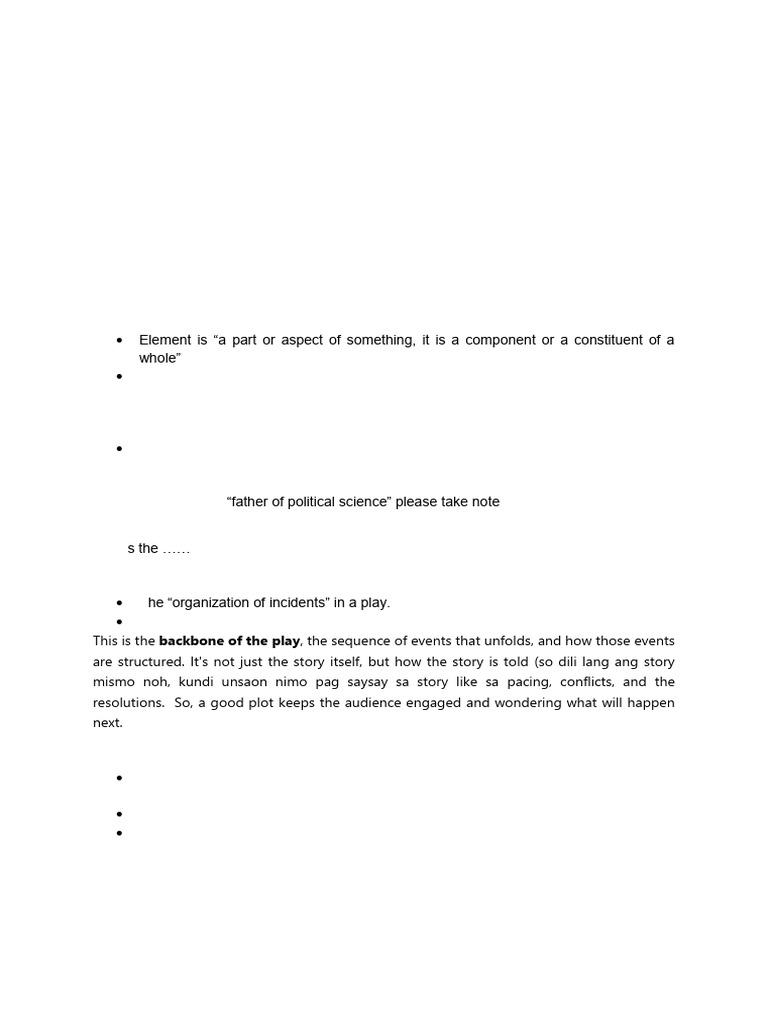 Elements of Play and Drama | PDF | Play (Theatre) | Theatre