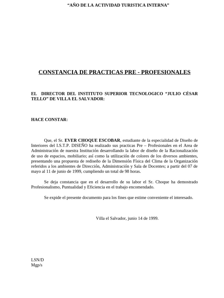 Constancia Pract Pre Diseño | PDF